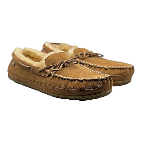 L.L. Bean | Shoes | Ll Bean Brown Suede Wicked Good Shearling Moccasins ...